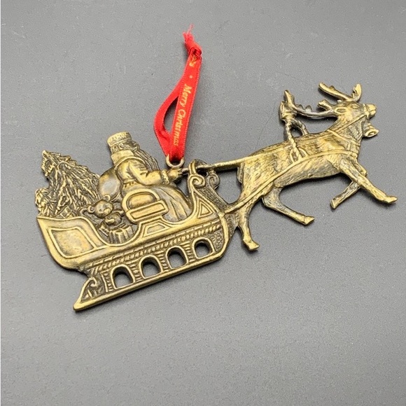Hallmark | Holiday | Vintage Large Brass Hallmark Santas Sleigh ...
